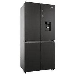 Haier Multi Door "HCR7818DWPT", Energieeffizienz: D (A-G), silber (schwarz matt), B:83,3cm H:181,5cm T:65cm, K&uuml;hlschr&auml;nke, 182 cm hoch, 83 cm breit, Wasserdispenser, Humidity Zone