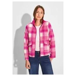 Kurzjacke Cecil, Damen, Gr. XL (44), pink (lightning pink), Stoff, 100% Polyester, Jacquardmuster, gerade normal, hoch geschlossener Ausschnitt, B&uuml;ndchen, Jacken Kurzjacke, mit Stehkragen