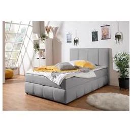 Boxbett OTTO HOME "Hartley inkl. Bettkasten und Topper, auch in &Uuml;berl&auml;nge erh&auml;ltlich", grau, B:132cm L:210cm, Komplettbetten, wahlweise mit Bonnell- oder TTFK-Matratze in H2, H3 o. H4 erh&auml;ltlich