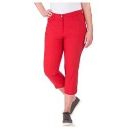 Caprihose KjBRAND "Betty 7/8", Damen, Gr. 44, N-Gr, rot, Web, Obermaterial: 60% Baumwolle, 37% Polyamid, 3% Elasthan, Basic schmal, Hosen Caprihose, Sommerhose