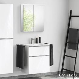 Duravit ME by Starck Waschtisch, evineo ineo4 Unterschrank B: 63 cm, mit Griff, mit Spiegelschrank f&uuml;r die Schweiz,, 233663AA00+BE0265WH+BEA040MI,