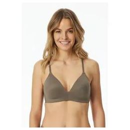 Soft-BH Schiesser "Invisible Soft", Damen, Gr. 75, Cup B, braun (310, taupe), Microtouch, Obermaterial: 70% Polyamid, 30% Elasthan, unifarben, Basic, Basic, BHs Soft-BH, mit seitlichen St&auml;bchen f&uuml;r guten Halt