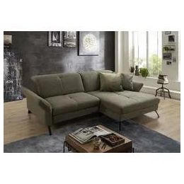 Ecksofa "SO 4400 V", gr&uuml;n (khaki), B:259cm H:84cm T:167cm, 100% Polyester, SET ONE BY Musterring, Sofas, Ecksofa, wahlweise mit motorischer Bettfunktion & Kopfverstellung, Fu&szlig; schwarz