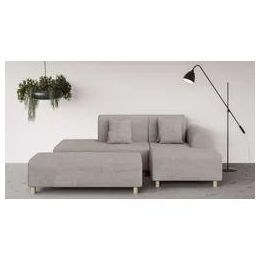 Ecksofa OTTO HOME "Suyala", grau (taupe), B:258cm H:85cm T:168cm, 100% Polyester, Sofas, Ecksofa, L-Form mit Hocker