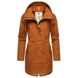 Parka Ragwear "Canny", Damen, Gr. XXL (44), braun (zimt), Obermaterial: 65% Polyester, 35% Baumwolle. Innenfutter: 100% Polyester, figurumspielend Po-bedeckend, mit Kn&ouml;pfen normaler Saum mit Druckknopf,verstellbar, Jacken Parka, stylische &Uuml;bergangsjacke mit gro&szlig;er Kapuze