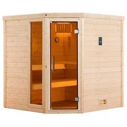 Sauna Weka "Turku", beige (natur), Bio-Ofen, externe Steuerung, 7,5 kW, Saunen, 7,5 kW Bio-Ofen mit digitaler Steuerung