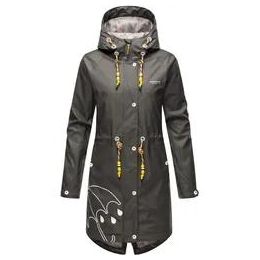 Outdoorjacke Marikoo "Dancing Umbrella", Damen, Gr. S, grau (anthrazit), Obermaterial: 70% Polyester, 30% Polyurethan, Innenseite: 100% Polyester, Futter: 100% Polyester. Wattierung: 100% Polyester. &Auml;rmelfutter: 100% Polyester, Jacken Outdoorjacke, mit einer gro&szlig;en Kapuze
