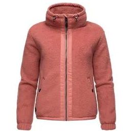 Sweatjacke Ragwear "Nordicka", Damen, Gr. XXXL(46), rosa (altrosa), Fleece, Obermaterial: 100% Polyester. Innenfutter: 100% Polyester, l&auml;ssig geschnitten h&uuml;ftlang, hoch geschlossener Ausschnitt, &Auml;rmel ohne &Auml;rmelschlitz normaler Saum mit Gummizug, Sweatjacken Sweatjacke, Sportliche Kapuzenjacke mit Kunstleder-Elementen