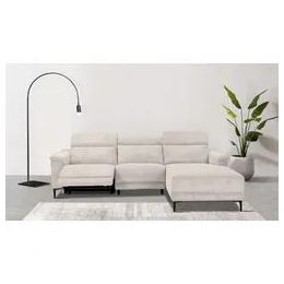 Ecksofa OTTO HOME "LUND Cord, L-Form, 261 cm, man. o. elektr. Relaxfunktion (mit USB-A)", beige (creme), B:261cm H:97cm T:179cm, 100% Polyester, Sofas, Ecksofa, USB-C bei elektrischer Variante und Kopfteilverstellung, Topseller