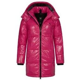 Wintermantel Ragwear "Roobie Long", Damen, Gr. S (36), pink (fuchsia), Obermaterial: 100% Nylon. Innenfutter: 100% Polyester. Wattierung: 100% Polyester, gerade ca. Mitte Oberschenkel, &Auml;rmel ohne &Auml;rmelschlitz Rippstrickb&uuml;ndchen, M&auml;ntel Wintermantel, super stylischer, g&auml;nzender Damen Steppmantel