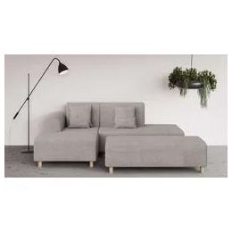 Ecksofa OTTO HOME "Suyala", grau (taupe), B:258cm H:85cm T:168cm, 100% Polyester, Sofas, Ecksofa, L-Form mit Hocker