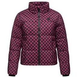 Winterjacke Ragwear "Serah Print", Damen, Gr. XL (42), pink (fuchsia), Au&szlig;enmaterial: 100% Polyester. Innenfutter: 100% Polyester. Wattierung: 100% Polyester, gerade h&uuml;ftlang, hoch geschlossener Ausschnitt, &Auml;rmel ohne &Auml;rmelschlitz Rippstrickb&uuml;ndchen, Jacken Winterjacke, wasserdichte Winter Steppjacke mit Hahnentritt Muster
