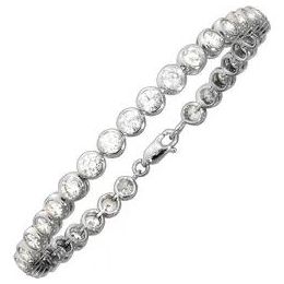 Armband Vivance "Silber 925 rhodiniert 34x Zirkonia", wei&szlig;, Armb&auml;nder, Damen, 19,5cm, Silber 925 (Sterlingsilber), gl&auml;nzend, Armband