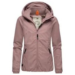 Outdoorjacke Ragwear "Dizzie", Gr. L (40), lila (mauve), Au&szlig;enmaterial: 100% Polyester. Innenfutter: 100% Polyester, gerade h&uuml;ftbedeckend, &Auml;rmel ohne &Auml;rmelschlitz Rippstrickb&uuml;ndchen, Jacken Outdoorjacke, Wasserdichte &Uuml;bergangsjacke mit gro&szlig;er Kapuze, Topseller