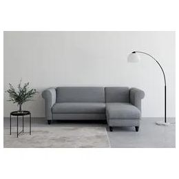 Ecksofa DOREL HOME "Felix II, L-Form, Schlafsofa 241cm (Liegefl. 108/195 cm)", grau, B:241cm H:83cm T:154cm, Sofas, Ecksofa, verstellb. R&uuml;ckenlehne, Recamiere wechselbar, Cord