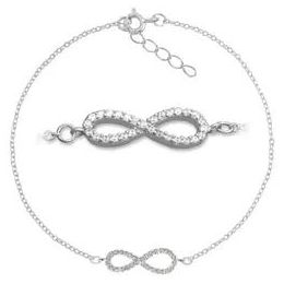 Armband Firetti "Schmuck Geschenk Silber 925 Armschmuck Armkette Ankerkette Infinity", bunt (silberfarben, wei&szlig;, wei&szlig;), Armb&auml;nder, Damen, 19cm, Silber 925 (Sterlingsilber), Armband, Made in Germany - mit Zirkonia (synth.)