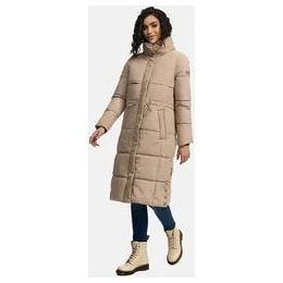 Wintermantel Navahoo "Der Wahnsinn 14", Damen, Gr. XL (42), grau (taupe), Obermaterial: 100% Polyester. Futter: 100% Polyester. Wattierung: 100% Polyester, gerade ca. Mitte Knie, hoch geschlossener Ausschnitt, &Auml;rmel ohne &Auml;rmelschlitz Rippstrickb&uuml;ndchen, M&auml;ntel Wintermantel, Damen Steppmantel mit Taillenzugband
