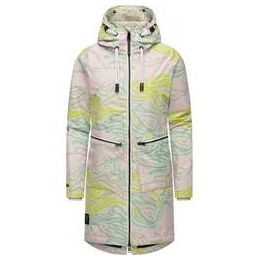 Wintermantel Ragwear "Holstic Print", Damen, Gr. XS (34), gr&uuml;n (hellmint), Obermaterial: 100% Polyester. Innenfutter: 100% Polyester. Wattierung: 100% Polyester, loose fit knieumspielend, hoch geschlossener Ausschnitt, &Auml;rmel ohne &Auml;rmelschlitz Rippstrickb&uuml;ndchen, M&auml;ntel Wintermantel, Wasserdichter Winter Kurzmantel mit Kapuze