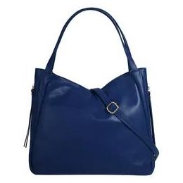 Umh&auml;ngetasche Samantha Look, Damen, Gr. B/H/T: 35cm x 30cm x 14cm onesize, blau, Leder, clean, Taschen Umh&auml;ngetasche, echt Leder, Made in Italy
