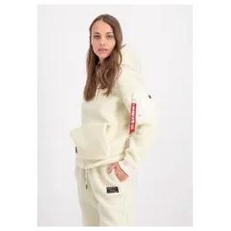 Hoodie Alpha Industries "Teddy Hoodie Women", Damen, Gr. XS, wei&szlig; (sanftes wei&szlig;), Obermaterial: 100% Polyester, regular fit, Sweatshirts Hoodie
