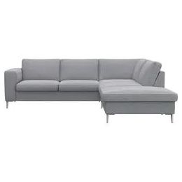 Ecksofa FLEXLUX "Fiore, L-Form", grau (sophisto gre), B:241cm H:85cm T:225cm, 100% Polyester, Sofas, Ecksofa, breite Armlehnen, F&uuml;&szlig;e alufarben, B/T 241/225 cm, Kaltschaum im Sitz