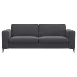 2,5-Sitzer FLEXLUX "Fiore, superbequemer Sitzkomfort durch Kaltschaum im Sitz", grau (dervit grau), B:196cm H:85cm T:92cm, 100% Polyester, Sofas, breite Armlehnen, F&uuml;&szlig;e Alu+schwarz