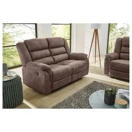 Jockenh&ouml;fer 2-Sitzer JOCKENH&Ouml;FER GRUPPE "Cleveland, B: 153 cm", grau (grau, braun), B:153cm H:103cm T:93cm, Sofas, mit Relax- & Liegefunktion, Federkern-Polsterung
