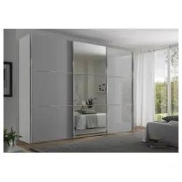Schwebet&uuml;renschrank STAUD "Includo Glas, Made in Germany", grau (hellgrauglas), B:249cm H:222cm T:68cm, Holzwerkstoff, Schr&auml;nke, Schwebet&uuml;renschrank