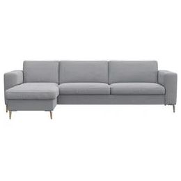Ecksofa FLEXLUX "Fiore, Sitzaufbau mit hochwertigem Kaltschaum f&uuml;r mehr Sitzkomfort", grau (sophisto gre), B:262cm H:85cm T:92cm, 100% Polyester, Sofas, Ecksofa, breite Armlehnen, L-Form, F&uuml;&szlig;e Alu+ Eiche