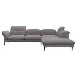 Ecksofa FLEXLUX "Salino, Funktionssofa mit Ottomane, Relaxsofa, Ecksofa", braun (latte), B:287cm H:88cm T:239cm, 100% Polyester, Sofas, Ecksofa, Sofa mit Arm- und Kopfteil-Verstellungen, Kaltschaum & Stahl-Wellen
