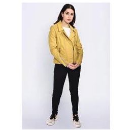 Lederjacke Maze "Romie", Damen, Gr. XS, gelb (curry), Obermaterial: 100% Lammleder. Futter: 100% Polyester, Jacken