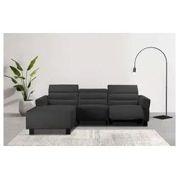 Ecksofa Home Affaire "Carpari, L-Form, 263 cm, manuelle o. elektrische Relaxfunktion", grau (anthrazit), B:263cm H:97cm T:179cm, Sofas, Ecksofa, USB A/C und Kopfteilverstellung