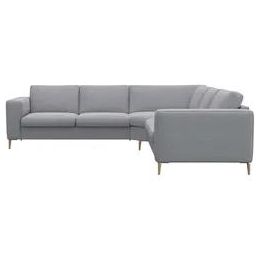 Ecksofa FLEXLUX "Fiore, gleichschenklig, super Sitzkomfort durch Kaltschaum im Sitz", grau (sophisto gre), B:257cm H:85cm T:92cm, 100% Polyester, Sofas, Ecksofa, breite Armlehnen, F&uuml;&szlig;e Alu+ Eiche, L-Form