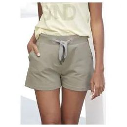 Sweatshorts ELBSAND "Melros", Damen, Gr. XL (42), N-Gr, gr&uuml;n (khaki), Sweatware, Obermaterial: 95% Baumwolle, 5% Elasthan, unifarben, figurumspielend kurz, Hosen Sweatshorts, mit Taschen, kurze Hose aus Baumwolle, Strandhose, sportlich-casual