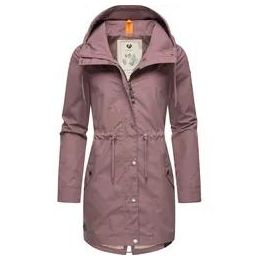 Parka Ragwear "Canny", Damen, Gr. L (40), lila (mauve), Obermaterial: 65% Polyester, 35% Baumwolle; Innenfutter: 100% Polyester, figurumspielend Po-bedeckend, mit Kn&ouml;pfen normaler Saum mit Druckknopf,verstellbar, Jacken Parka, stylische &Uuml;bergangsjacke mit gro&szlig;er Kapuze