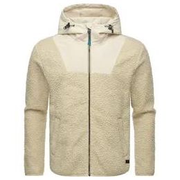 Fleecejacke Ragwear "Adar", Herren, Gr. 4XL (60), beige (ecru), Fleece, Obermaterial: 100% Polyester. Innenfutter: 100% Polyester, gerade h&uuml;ftlang, hoch geschlossener Ausschnitt, &Auml;rmel ohne &Auml;rmelschlitz abgesteppte Kante, Jacken Fleecejacke, Angesagte Herren Pl&uuml;schjacke mit hohem Kragen