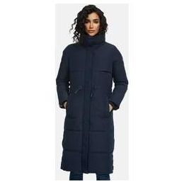 Wintermantel Navahoo "Der Wahnsinn 14", Damen, Gr. L (40), blau (navy), Obermaterial: 100% Polyester. Futter: 100% Polyester. Wattierung: 100% Polyester, gerade ca. Mitte Knie, hoch geschlossener Ausschnitt, &Auml;rmel ohne &Auml;rmelschlitz Rippstrickb&uuml;ndchen, M&auml;ntel Wintermantel, Damen Steppmantel mit Taillenzugband