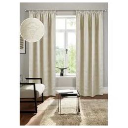 Verdunkelungsvorhang Bruno Banani "Alessio" Gr. 4, beige, B:130cm H:245cm, Polyester, Polyester, Gardinen, Elegantes Muster, Jacquard, verdunkelnder Vorhang, blickdicht,modern