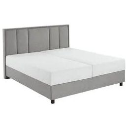 Boxbett "ARLA", grau (hellgrau), B:165cm L:213cm, ATLANTIC HOME COLLECTION, Komplettbetten, Boxspringbett, mit Taschen-Federkernmatratze und Bettkasten