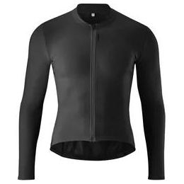 Radtrikot Gonso "SITIVO Jersey Longsleeve M", Herren, Gr. L, schwarz, 80% Polyester, 15% Elasthan, 5% Polyamid, Rundhals, Trikots, Herren Fahrradtrikot langarm, Full-Zip Trikot mit R&uuml;ckentasche