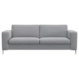3-Sitzer FLEXLUX "Fiore, super Sitzkomfort durch Kaltschaum im Sitz", grau (sophisto gre), B:229cm H:85cm T:92cm, 100% Polyester, Sofas, breite Armlehnen, F&uuml;&szlig;e Alu