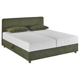 Bett "Corinna", gr&uuml;n, B:162cm H:97cm L:210cm, ATLANTIC HOME COLLECTION, Betten, Bett, Boxbett inkl. Stauraum, Cord, erh&auml;ltlich in unterschiedlichen Breiten