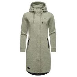 Kurzmantel Ragwear "Letti Long", Damen, Gr. XL (42), gr&uuml;n (olivgr&uuml;n), Fleece, Obermaterial: 54% Polyester, 41% Baumwolle, 5% Viskose, tailliert knieumspielend, hoch geschlossener Ausschnitt, &Auml;rmel ohne &Auml;rmelschlitz normaler Saum, M&auml;ntel Kurzmantel, &Uuml;bergangsjacke aus Fleece mit Kapuze