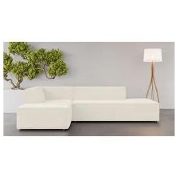 Ecksofa OTTO HOME "Ecksofa Cavan mit Ottomane links oder rechts bestellbar", beige (creme), B:270cm H:72cm T:180cm, 100% Polyester, Sofas, Ecksofa, L-Form mit Wellenunterfederung, Ma&szlig;e B/T/H: 270/180/72 cm