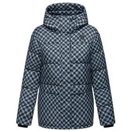 Steppjacke Ragwear "Wikesh Print", Damen, Gr. XXXL(46), blau (hellblau), Obermaterial: 100% Polyester. Innenfutter: 100% Polyester. Wattierung: 100% Polyester, gerade Po-bedeckend, hoch geschlossener Ausschnitt, &Auml;rmel ohne &Auml;rmelschlitz Strickb&uuml;ndchen, Jacken Steppjacke, Wasserdichte Damen Winterjacke mit Hahnentritt-Muster