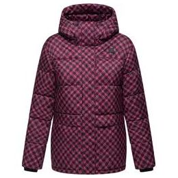 Steppjacke Ragwear "Wikesh Print", Damen, Gr. XS (34), pink (fuchsia), Obermaterial: 100% Polyester. Innenfutter: 100% Polyester. Wattierung: 100% Polyester, gerade Po-bedeckend, hoch geschlossener Ausschnitt, &Auml;rmel ohne &Auml;rmelschlitz Strickb&uuml;ndchen, Jacken Steppjacke, Wasserdichte Damen Winterjacke mit Hahnentritt-Muster