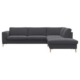 Ecksofa FLEXLUX "Fiore, Sitzaufbau mit hochwertigem Kaltschaum f&uuml;r mehr Sitzkomfort", grau (dervit grau), B:273cm H:85cm T:225cm, 100% Polyester, Sofas, Ecksofa, breite Armlehnen, L-Form, F&uuml;&szlig;e Alu/Eiche