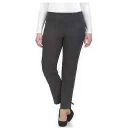 Schlupfhose KjBRAND "Schlupfhose Susie in Bi-Stretch, Kammgarnoptik", Damen, Gr. 24, K-Gr, grau (anthrazit), Web, Obermaterial: 63% Polyester, 35% Viskose, 2% Elasthan, bequem kn&ouml;chelfrei, Hosen Schlupfhose, Sommerhose, ideal f&uuml;r kr&auml;ftige Oberschenkel