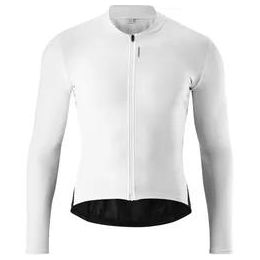 Radtrikot Gonso "SITIVO Jersey Longsleeve M", Herren, Gr. S, wei&szlig;, 80% Polyester, 15% Elasthan, 5% Polyamid, Rundhals, Trikots, Herren Fahrradtrikot langarm, Full-Zip Trikot, Tight Fit