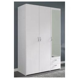 Kleiderschrank Parisot "Daily", wei&szlig;, B:120cm H:185cm T:51cm, Holzwerkstoff, Schr&auml;nke, Kleiderschrank, eine T&uuml;r mit Spiegel